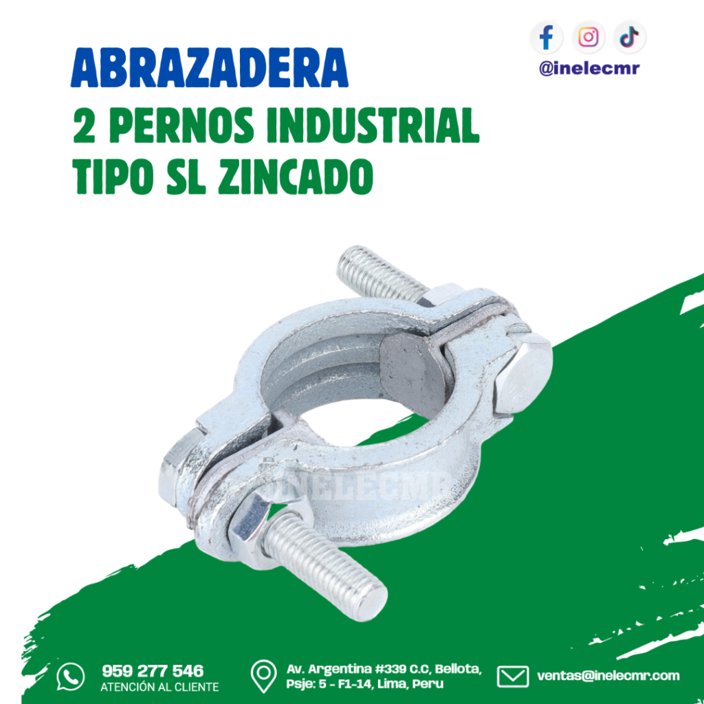 ABRAZADERA 2 PERNOS INDUSTRIAL SL ZINCADO - INELEC MR